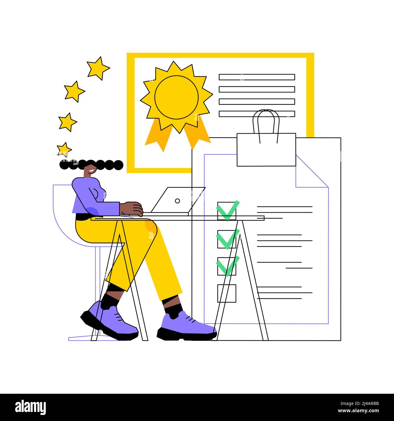 Quality work abstract concept vector illustration. Quality in a ...