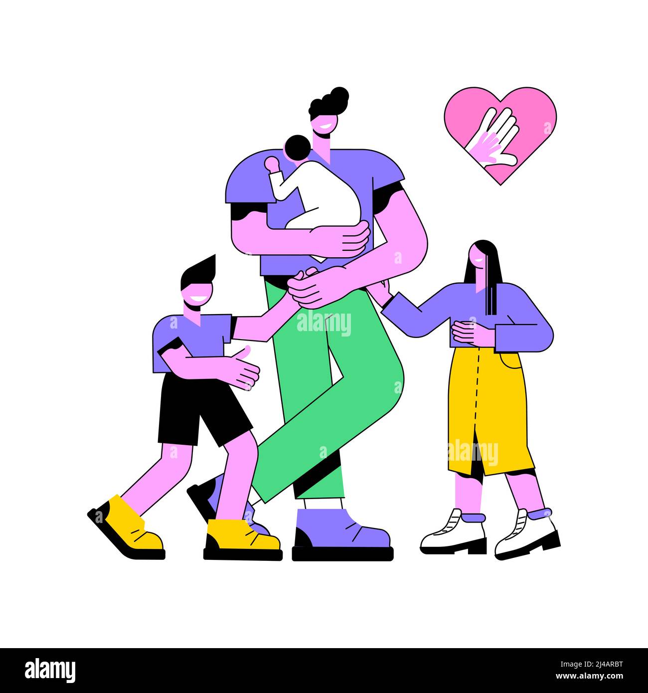 Single parent abstract concept vector illustration. Single-person ... Single parent abstract concept vector illustration. Single-person ...