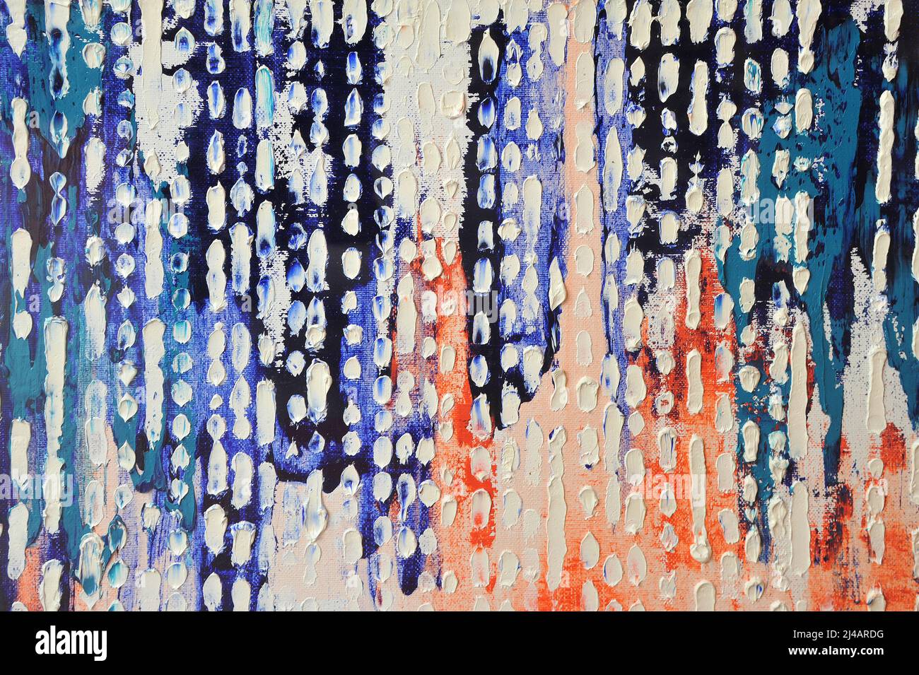 Abstract rain texture applied with oil paint on canvas. Summer rainy ...