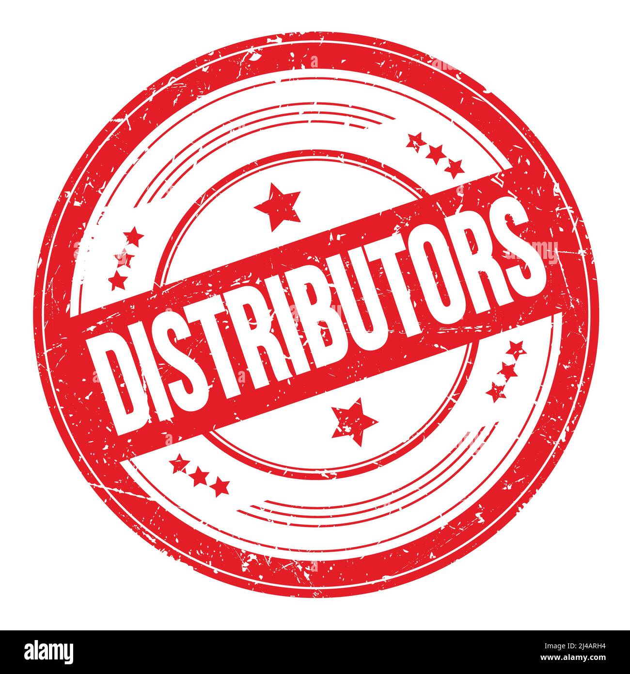 DISTRIBUTORS text on red round grungy texture stamp Stock Photo - Alamy