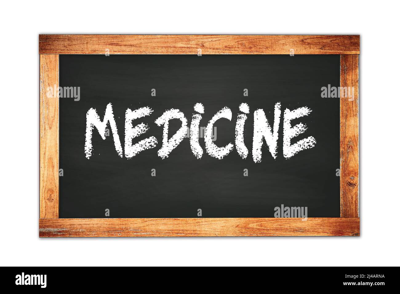 MEDICINE text written on black wooden frame school blackboard Stock ...