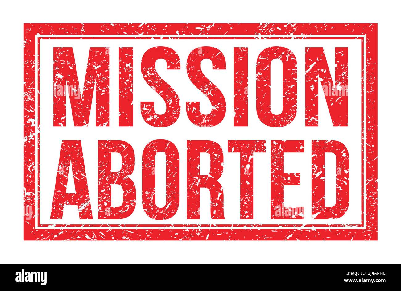 MISSION ABORTED, words written on red rectangle stamp sign Stock Photo ...