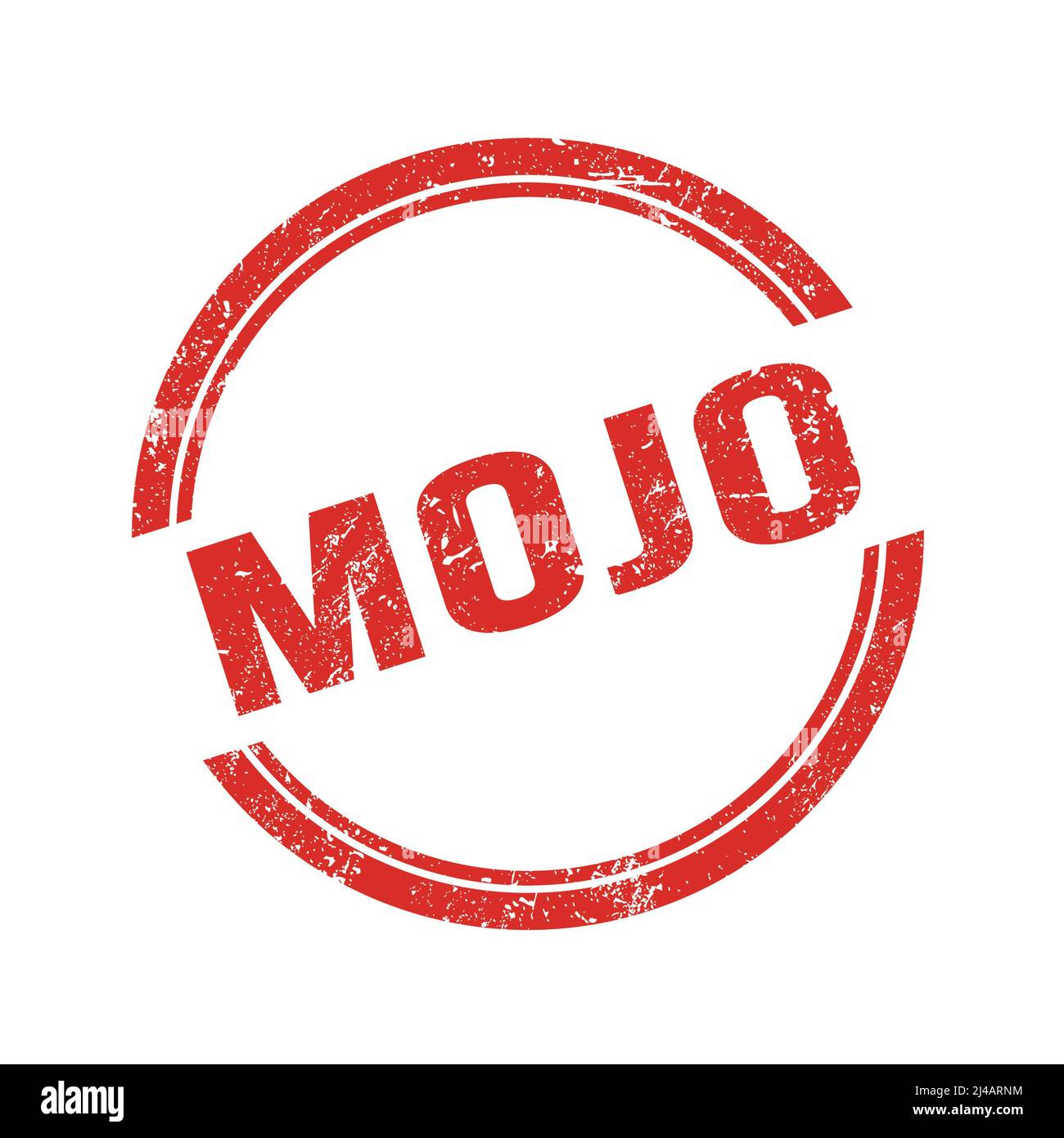 MOJO text written on red grungy vintage round stamp Stock Photo - Alamy