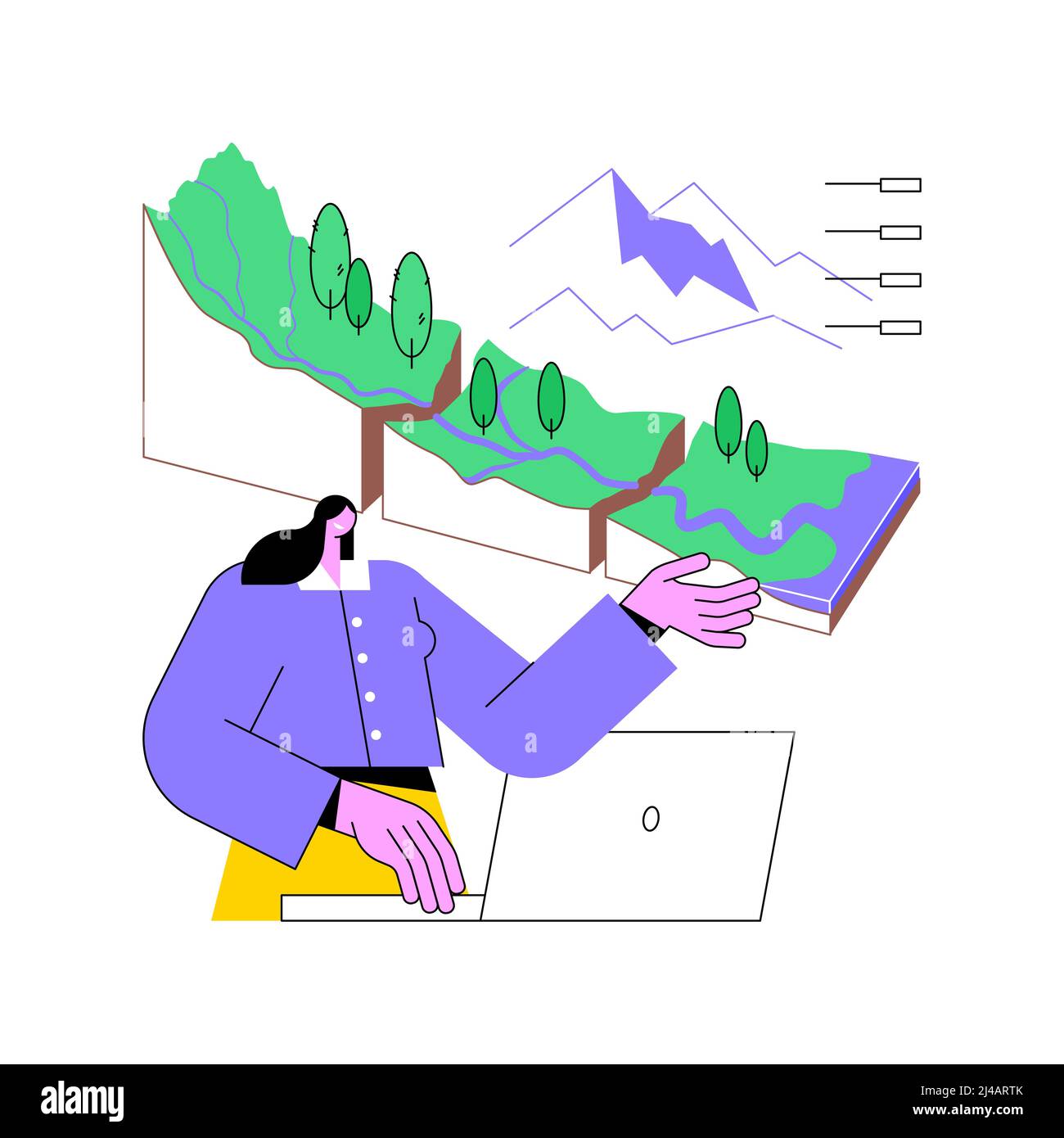 Geomorphology abstract concept vector illustration. Geomorphology type ...