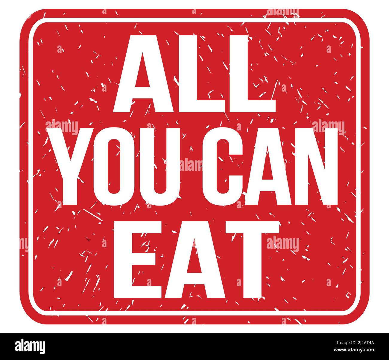 ALL YOU CAN EAT, text written on red vintage stamp sign Stock Photo - Alamy