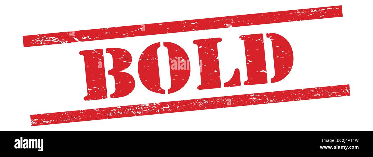BOLD text on red grungy vintage rubber stamp Stock Photo - Alamy