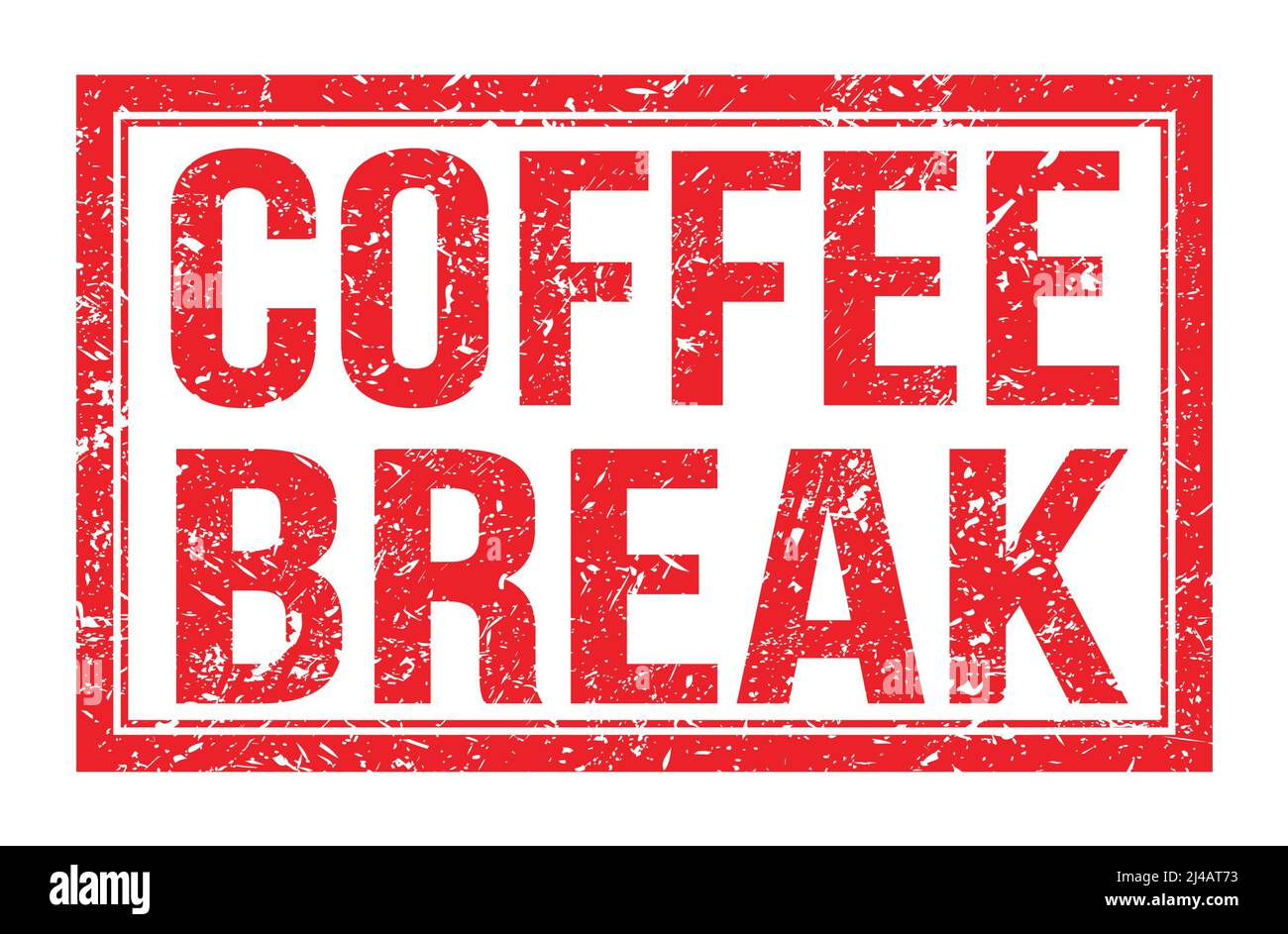 COFFEE BREAK, words written on red rectangle stamp sign Stock Photo - Alamy