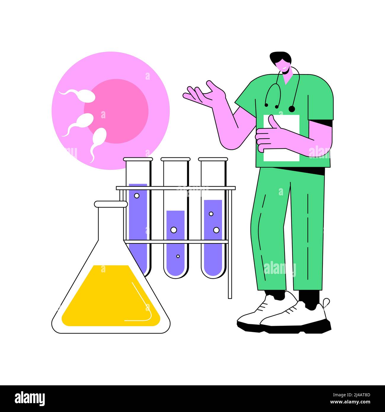 Test tube fertilization abstract concept vector illustration. Test tube ...