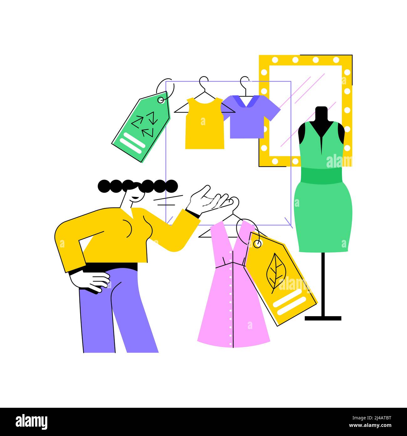 Sustainable fashion abstract concept vector illustration. Sustainable ...