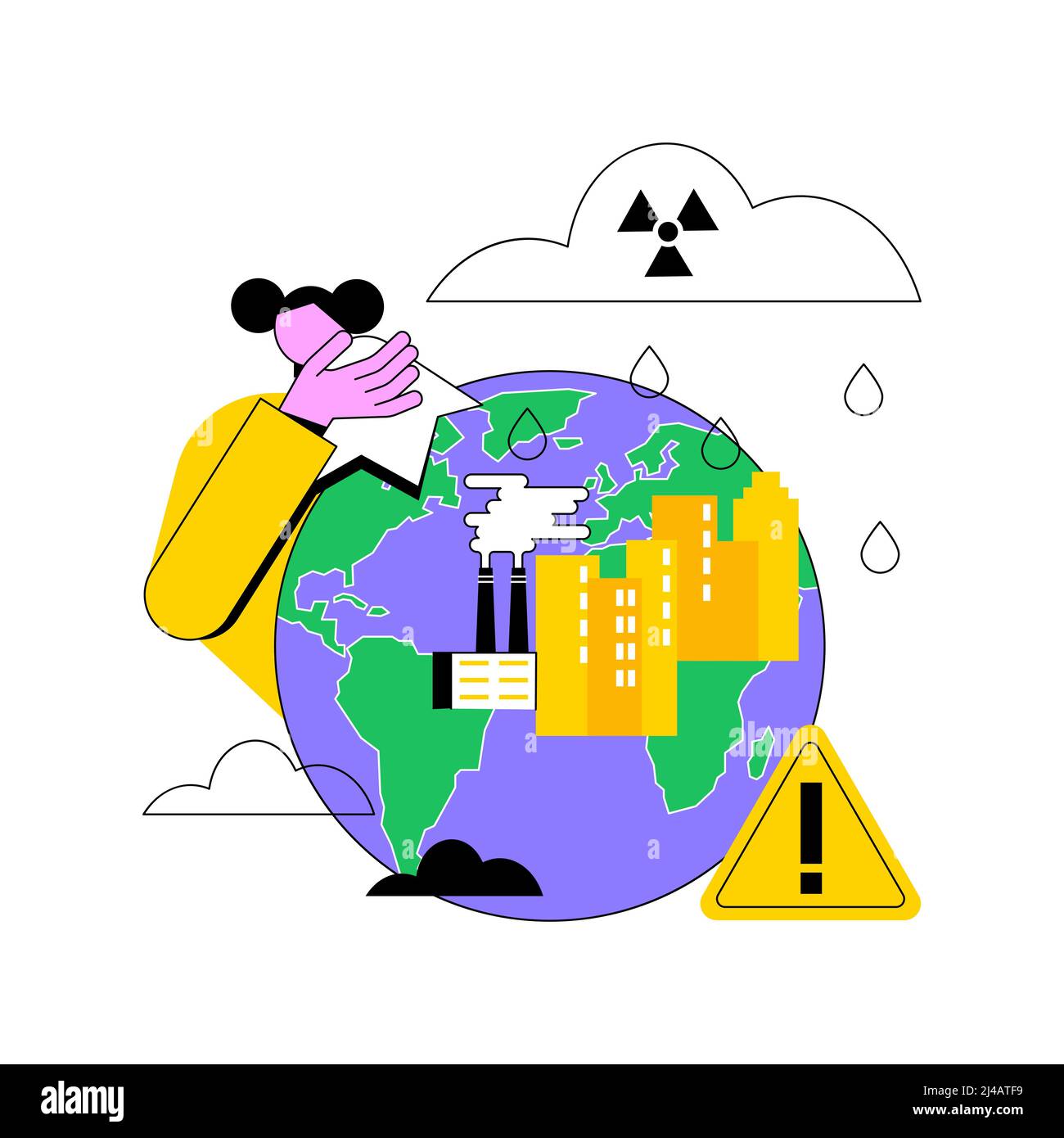 Acid rain abstract concept vector illustration. Acid precipitation ...