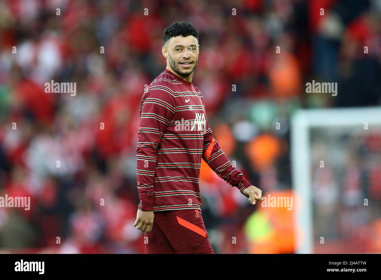Liverpool, UK. 13th Apr, 2022. Alex Oxlade-Chamberlain of Liverpool ...