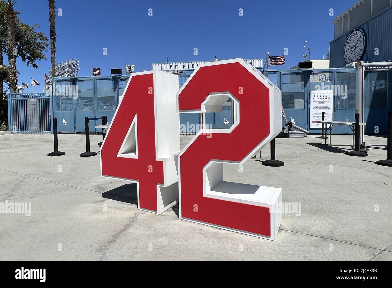 The No. 42 of former player Jackie Robinson at the Retired Numbers ...