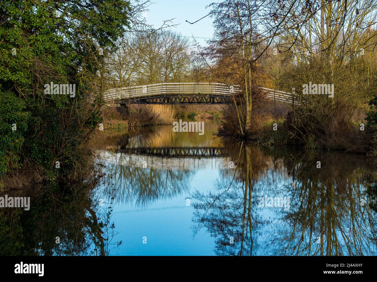 The Steel footbridge over the River Stort, or Lee & Stort Navigation ...