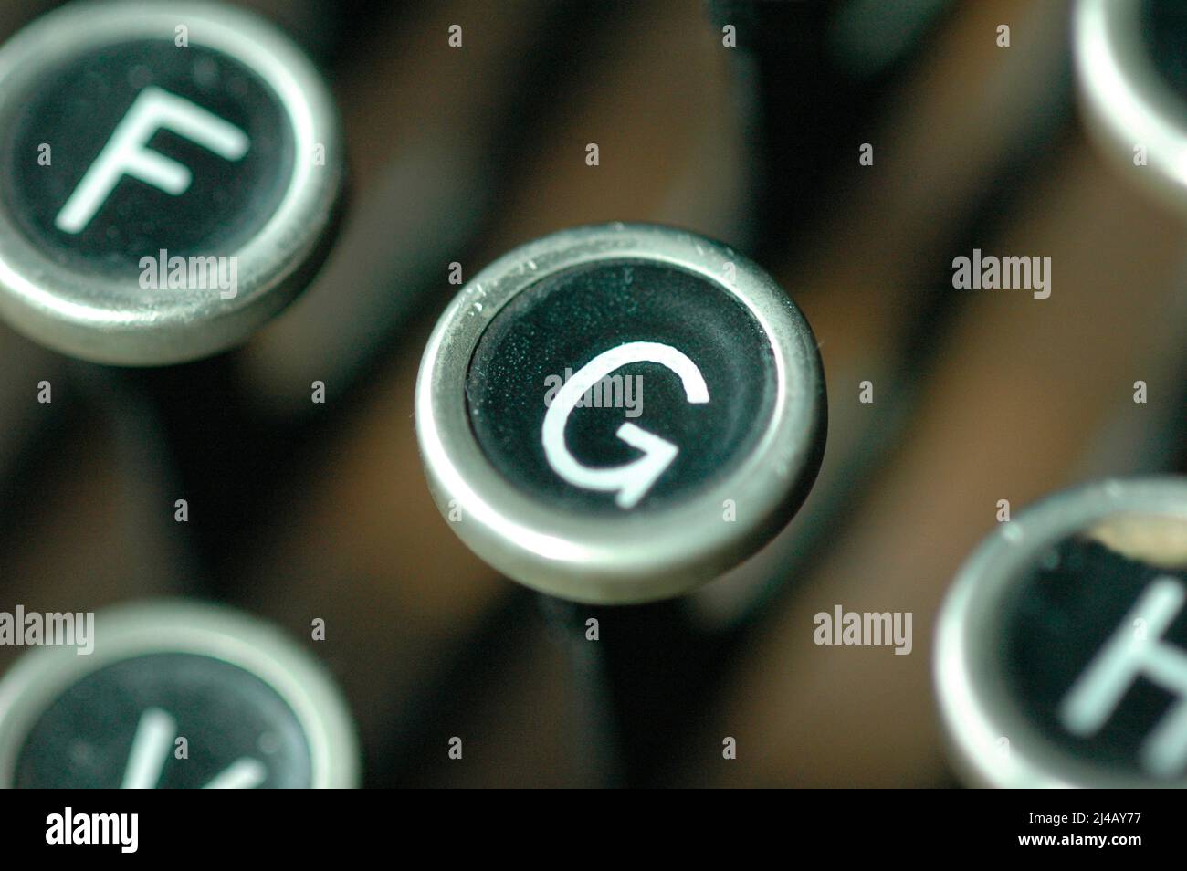 An Old manual typewriter with its working keyes with numbers and ...