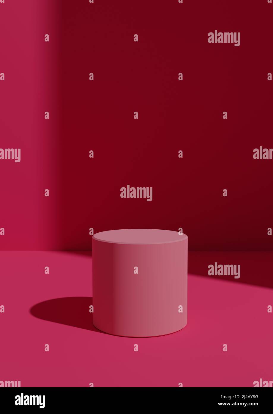 Simple, Minimal 3D Render Bright, Neon, Electric Pink Background for ...