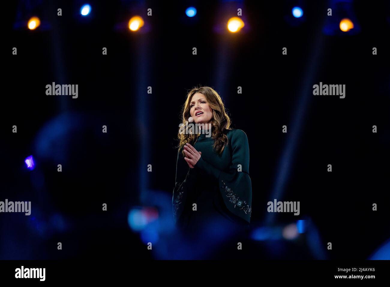 Essen, Germany. 13th Apr, 2022. Ella Endlich, singer, is on stage as ...