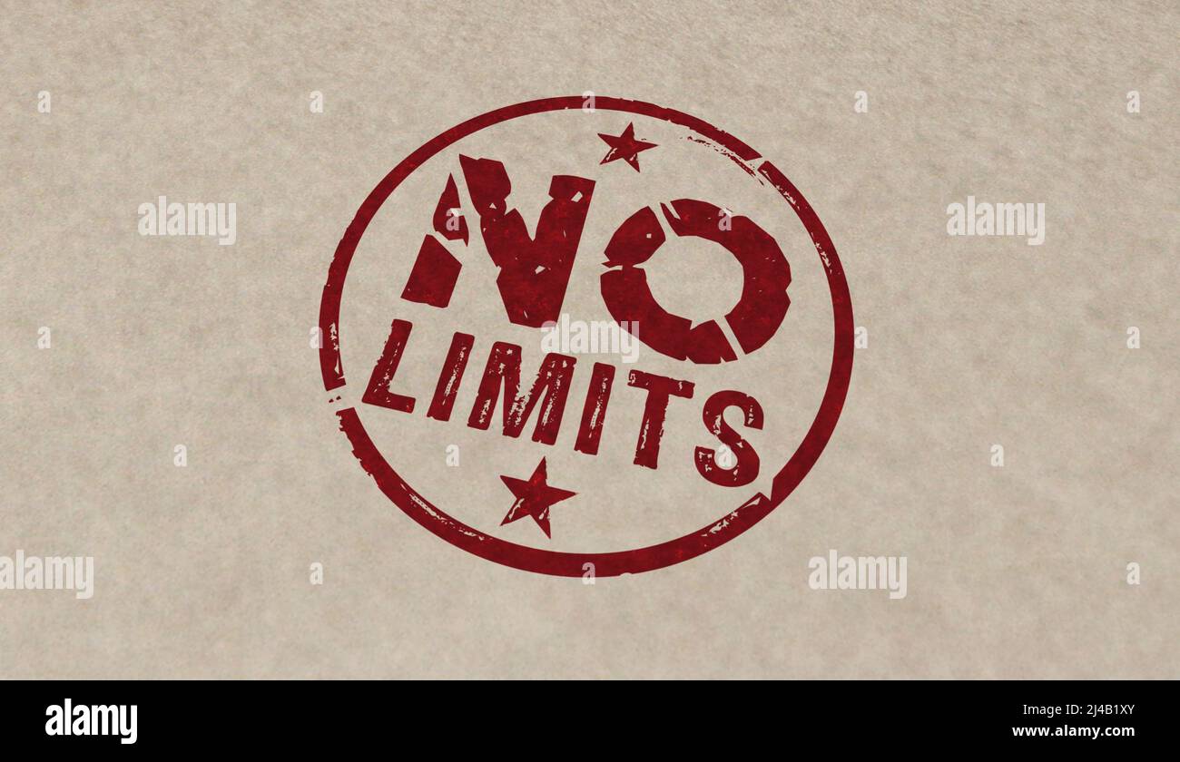 No limits stamp icons in few color versions. Freedom and overcoming ...