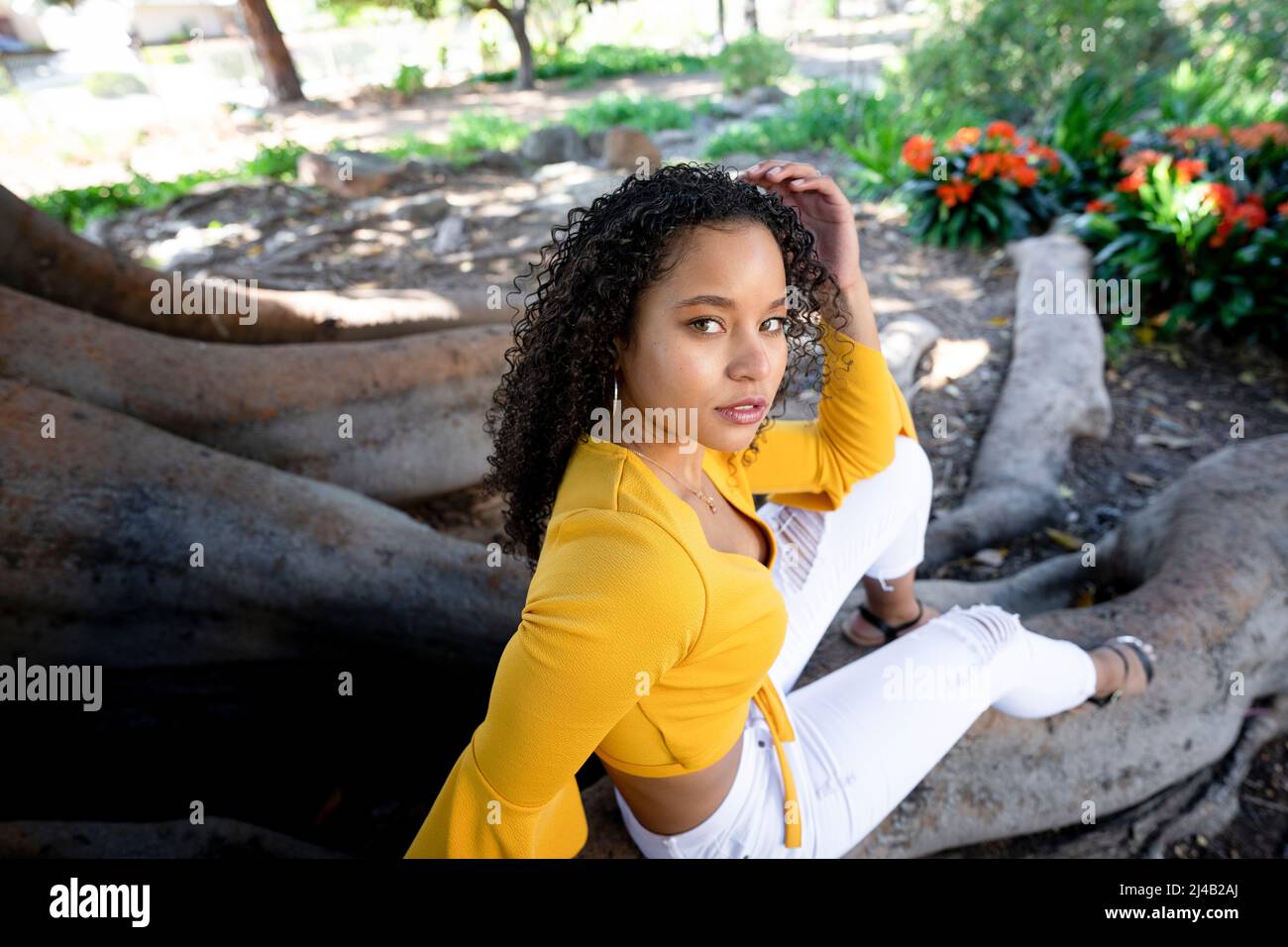 Portrait of a Beautiful Young Black Woman Surrounded By Enormous Rubber ...