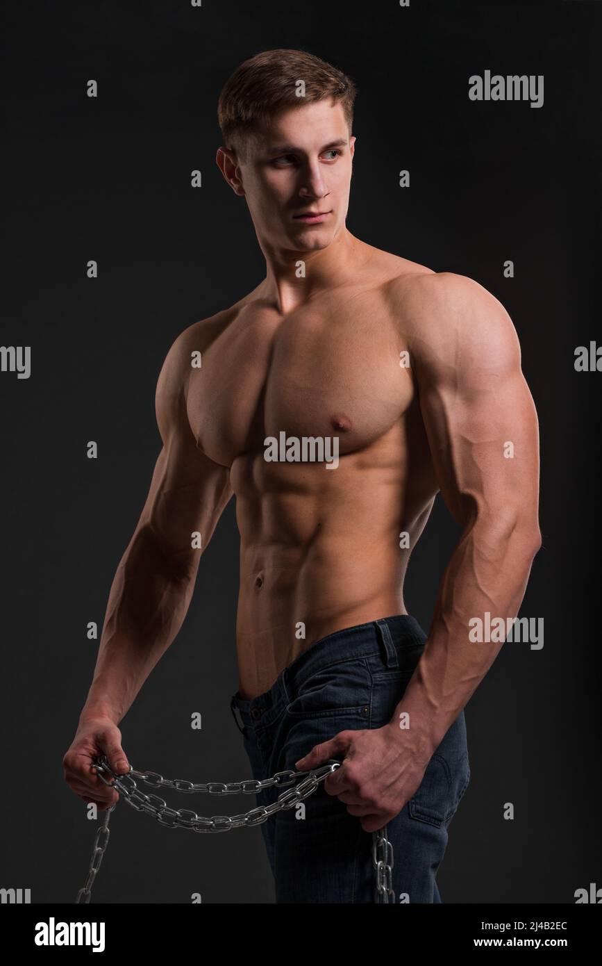 athlete with chain Stock Photo - Alamy