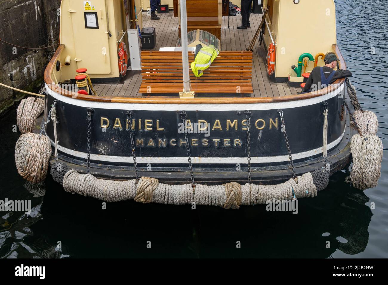 The Danny or Daniel Adamson steamship smoking and ready to sail Stock ...