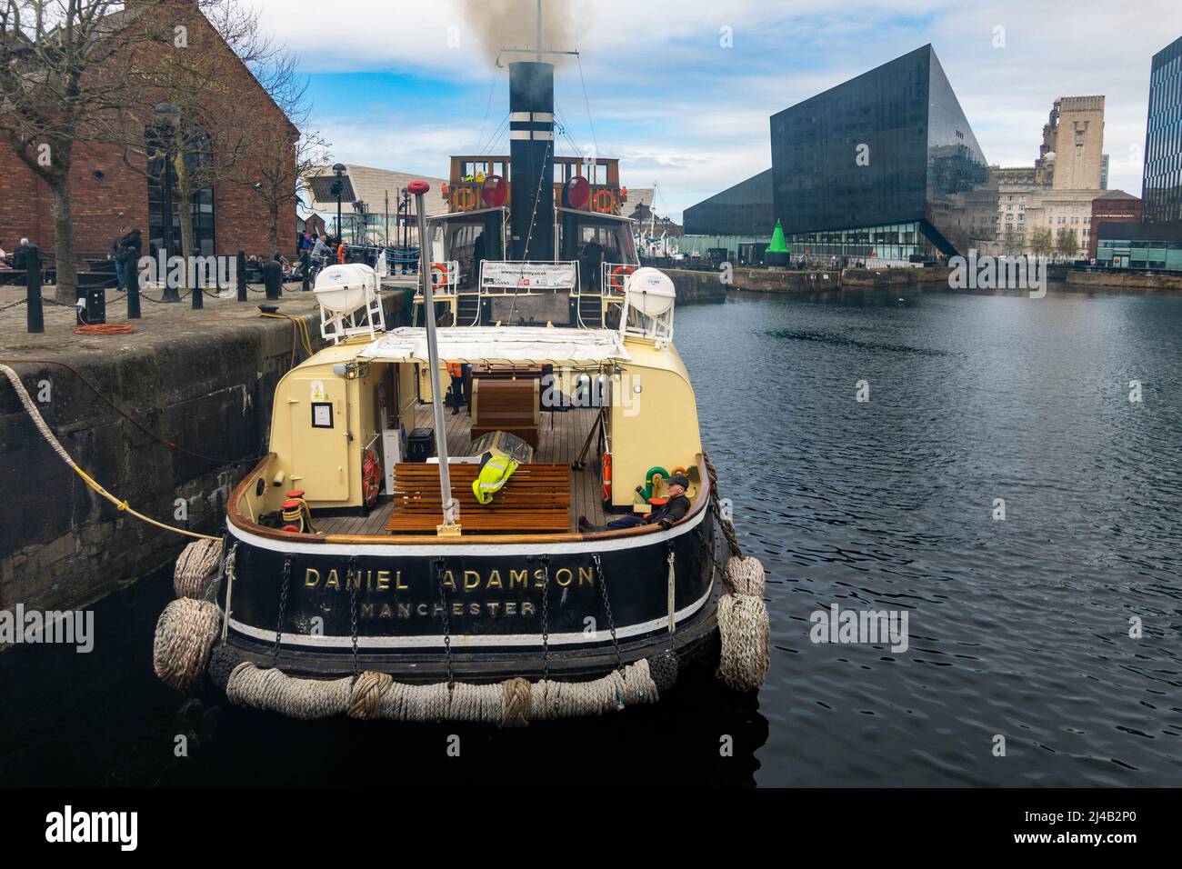 The Danny or Daniel Adamson steamship smoking and ready to sail Stock ...
