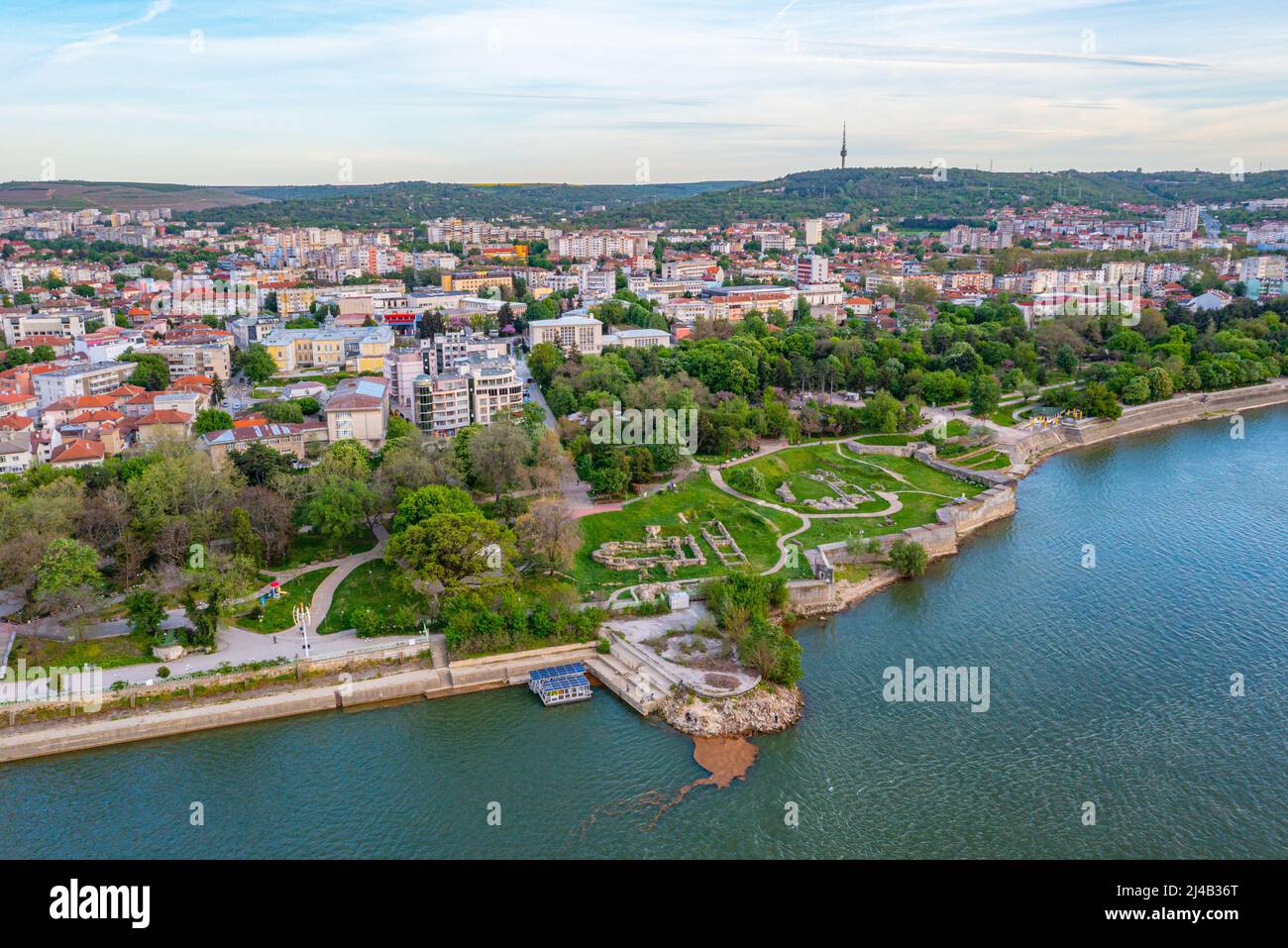 Aerial view of Durostorum fortress at Bulgarian town Silistra Stock ...