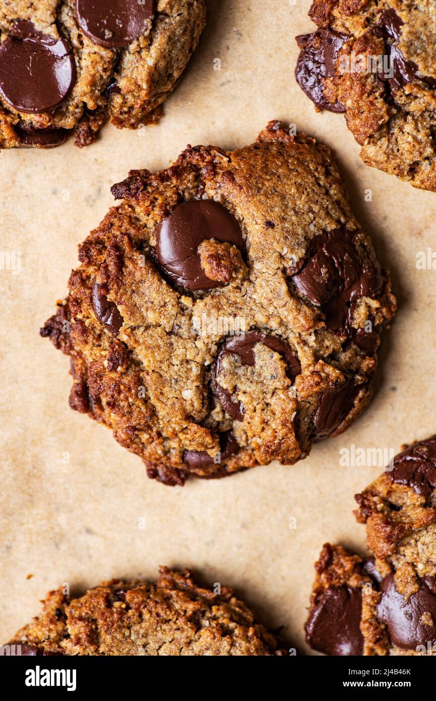 Homemade Chocolate Rye Cookies, with choc chips Stock Photo - Alamy