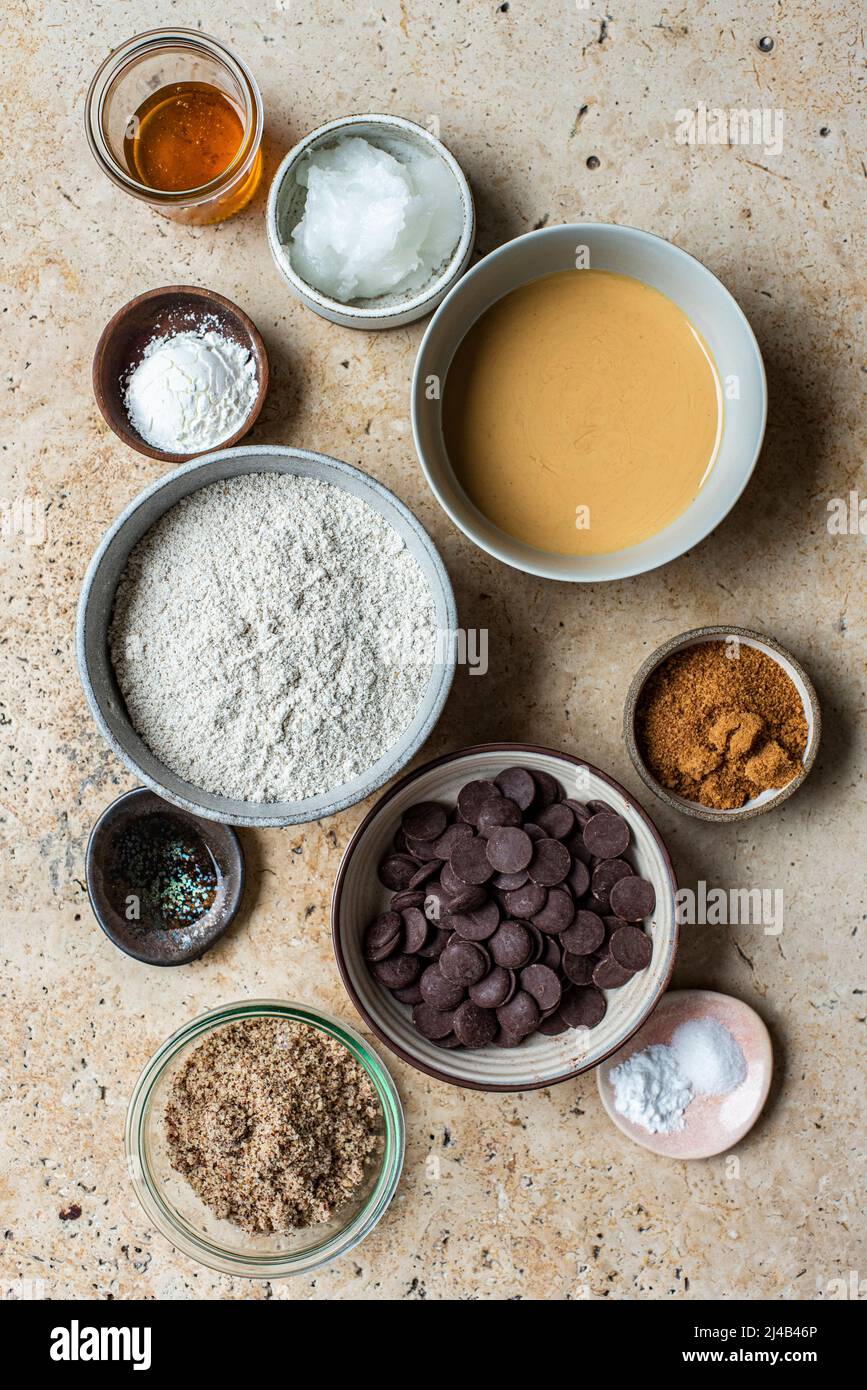 Preparation for Chocolate Rye Cookies Stock Photo - Alamy