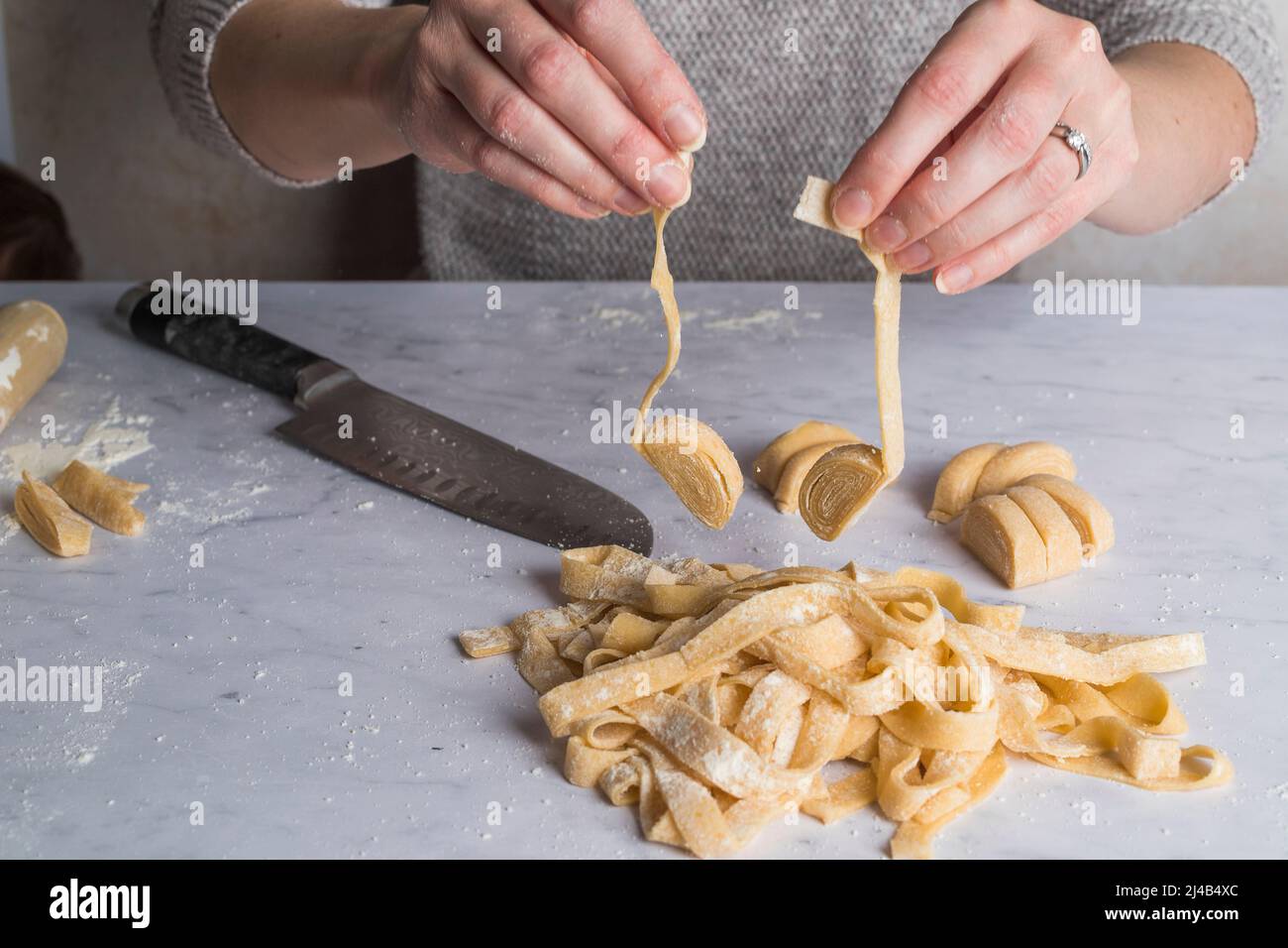 Freshly cut pasta hi-res stock photography and images - Alamy
