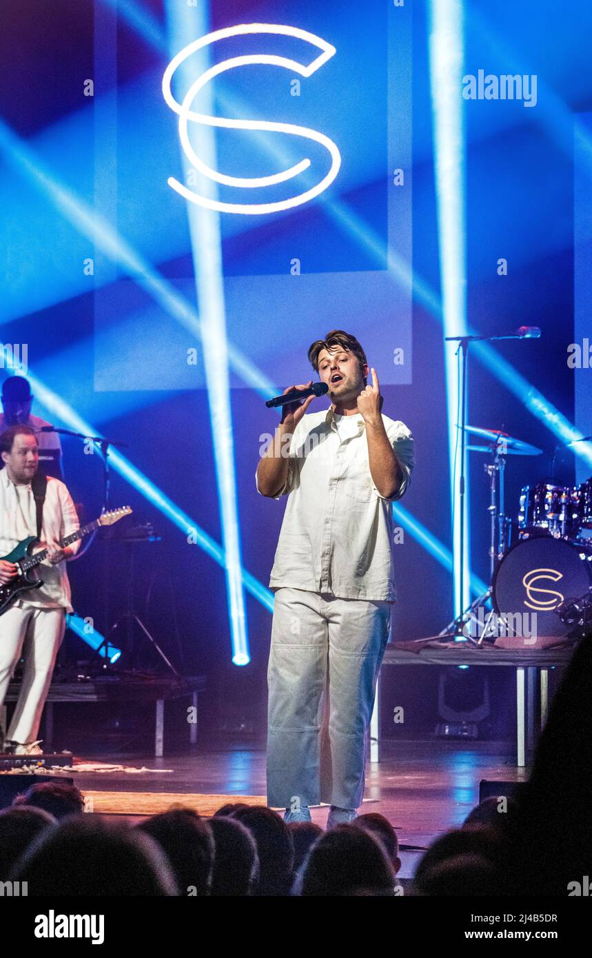 STOCKHOLM 20220413 Singer Sandro Cavazza performing during his farwell ...