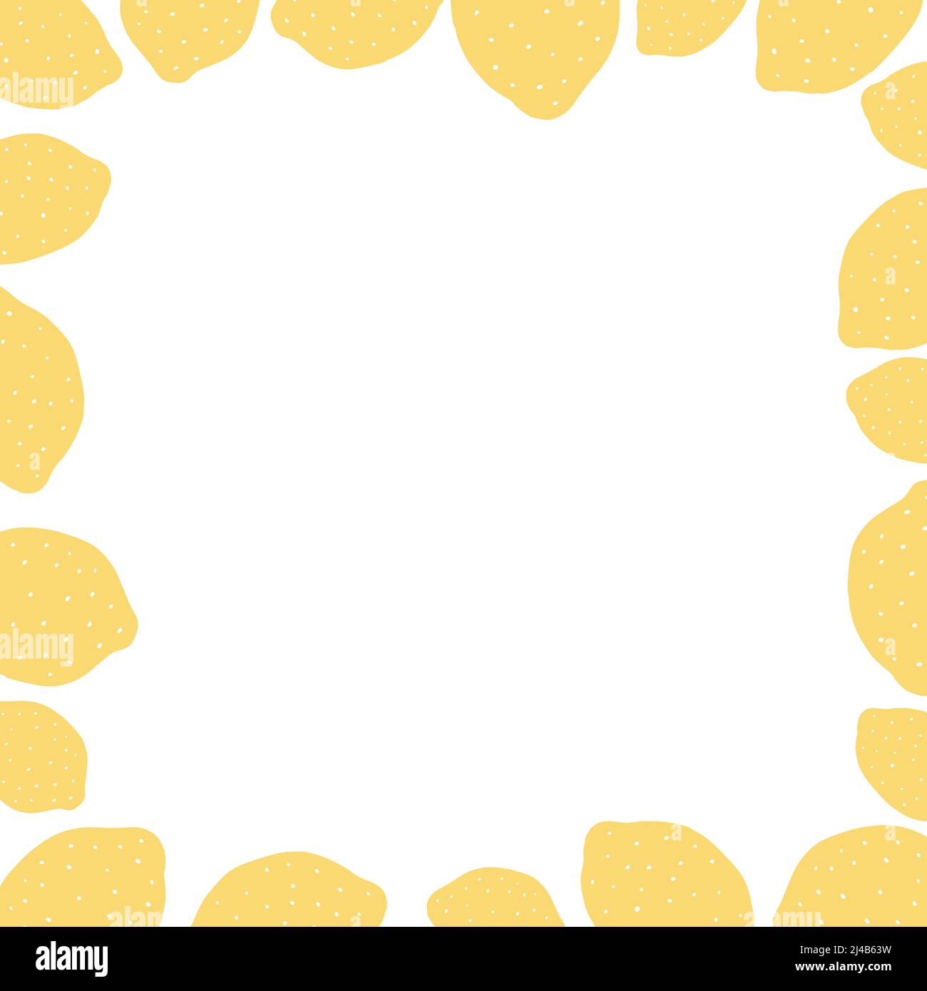 Hand drawn vector illustration of lemon with blank space for text on ...