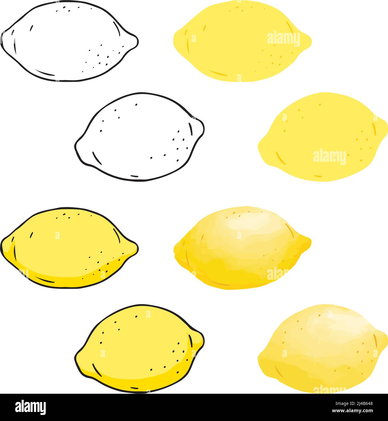 Lemon outline hi-res stock photography and images - Alamy