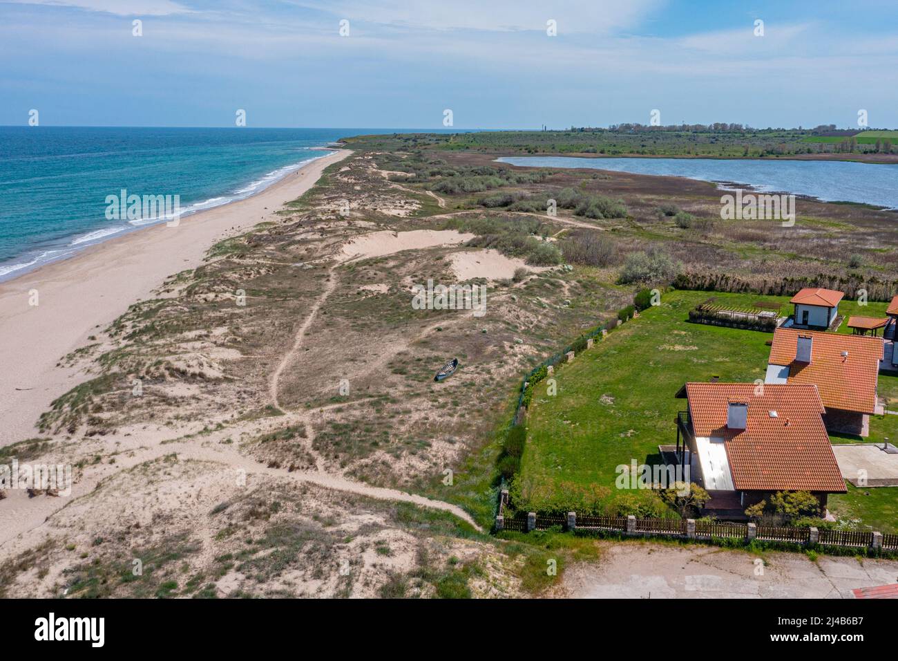 Aerial view of Shablenska tuzla beach, Bulgaria Stock Photo - Alamy