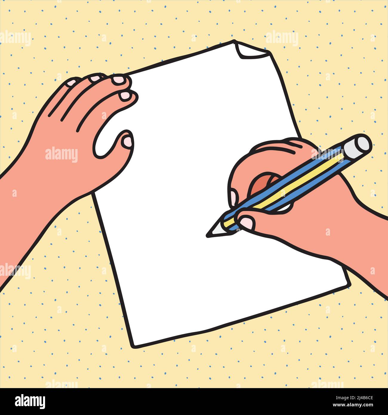 Man write paper Stock Vector Images - Alamy
