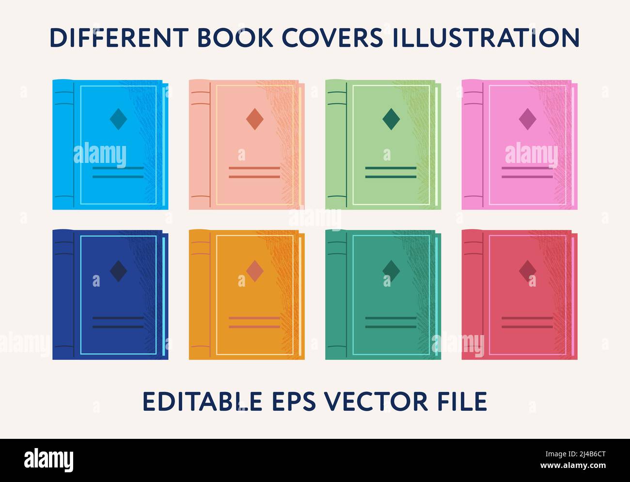 A set of colorful books on isolated background, vector illustration ...