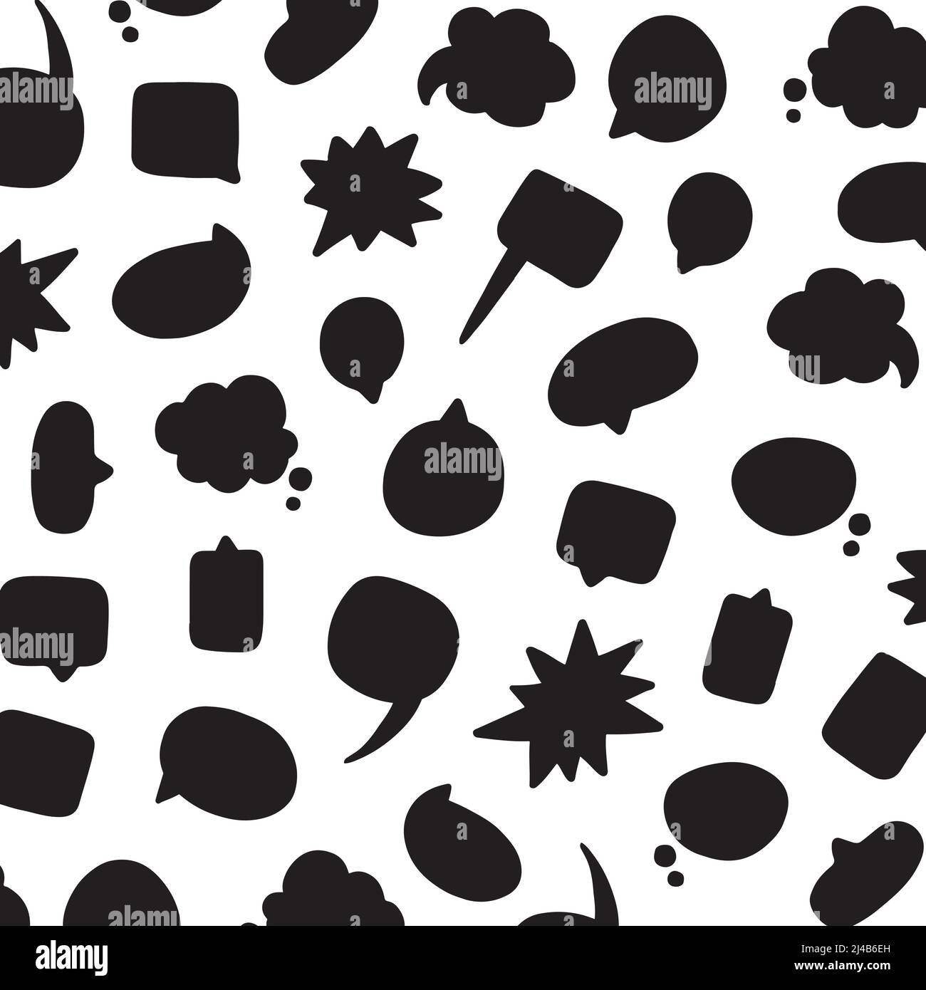 Hand drawn vector illustration of speech bubbles pattern Stock Vector ...