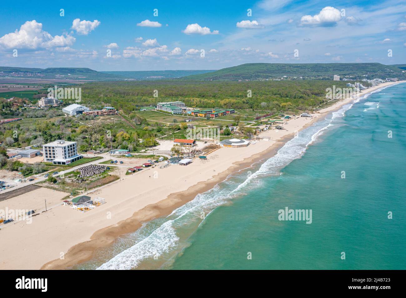 Aerial view of a beach in Bulgarian village Kranevo Stock Photo - Alamy