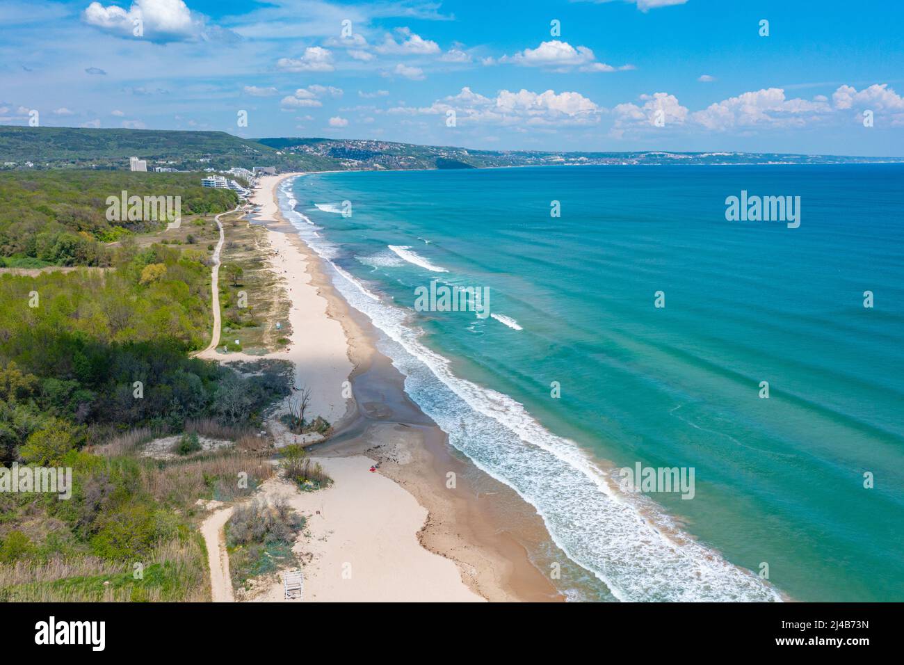 Aerial view of a beach in Bulgarian village Kranevo Stock Photo - Alamy
