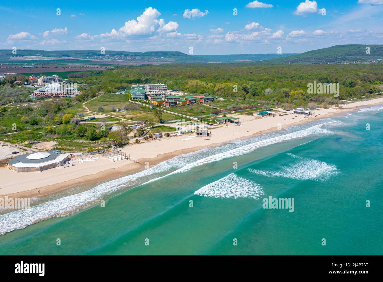Aerial view of a beach in Bulgarian village Kranevo Stock Photo - Alamy