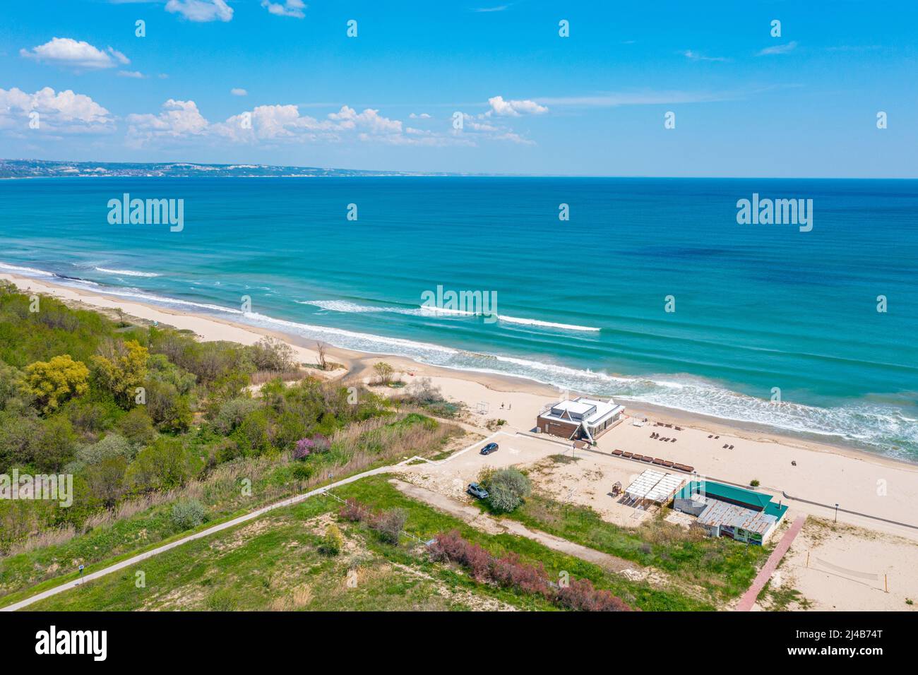 Aerial view of a beach in Bulgarian village Kranevo Stock Photo - Alamy