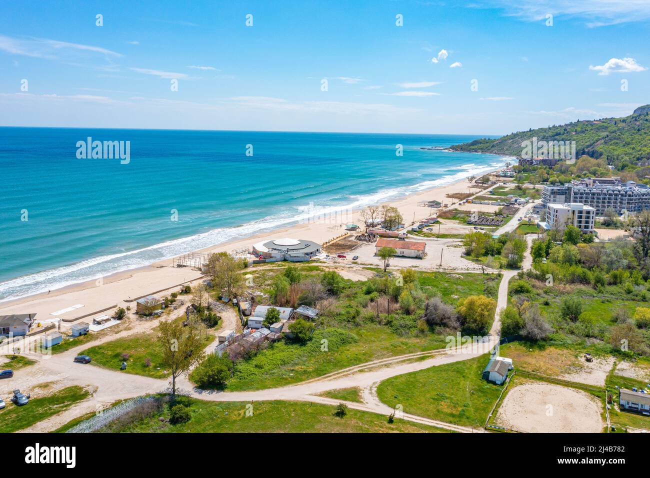 Aerial view of a beach in Bulgarian village Kranevo Stock Photo - Alamy