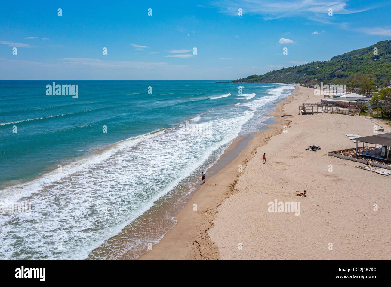 Aerial view kranevo beach in hi-res stock photography and images - Alamy