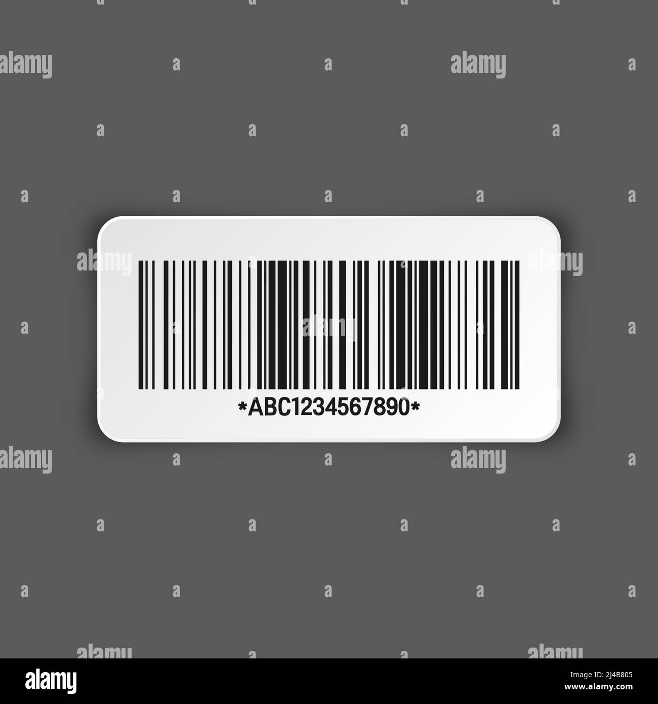 Realistic barcode sticker on gray background. Identification tracking ... Realistic barcode sticker on gray background. Identification tracking ...