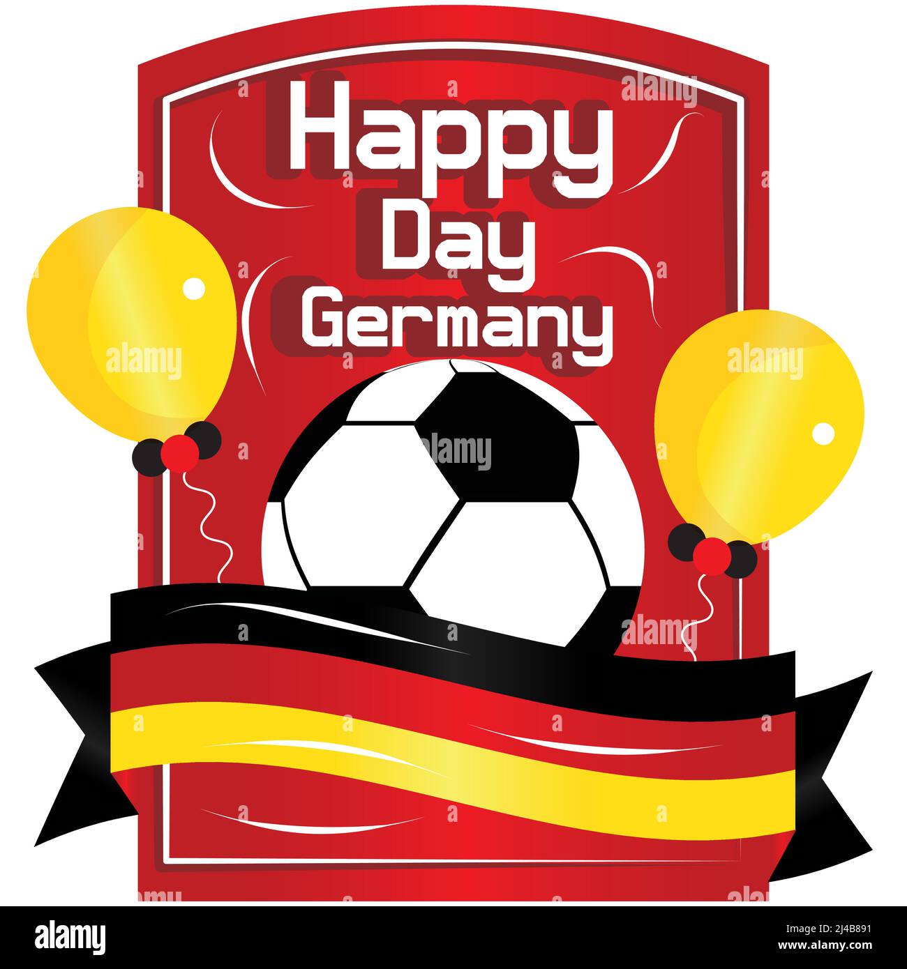 Isolated banner with soccer ball and ribbon Germany travel concept ...