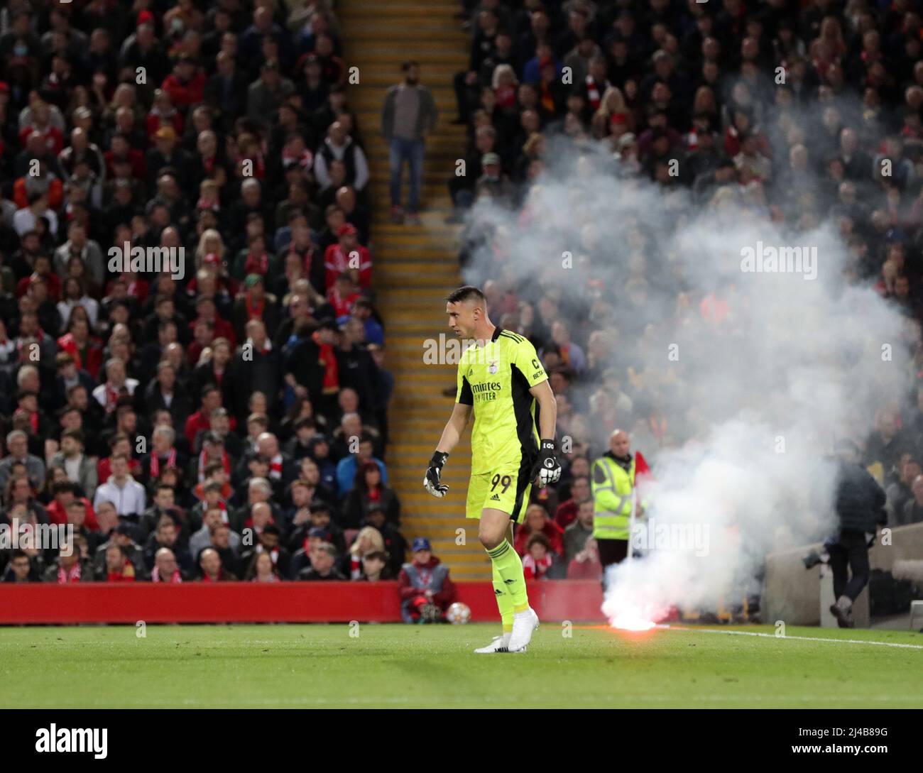 Anfield liverpool fans in the stands hi-res stock photography and ...