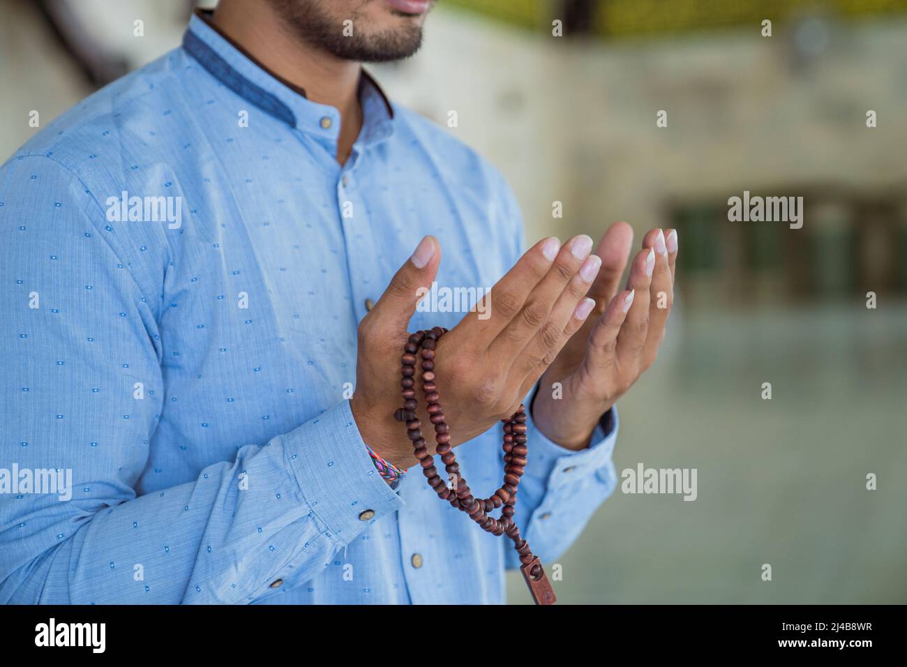 Man muslim doing prayer in the mosque Stock Photo - Alamy