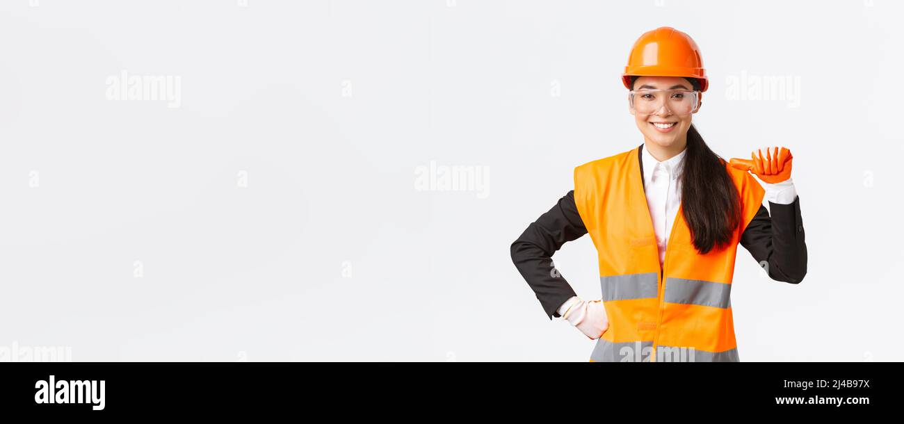 Professional and talented confident smiling asian female engineer ...