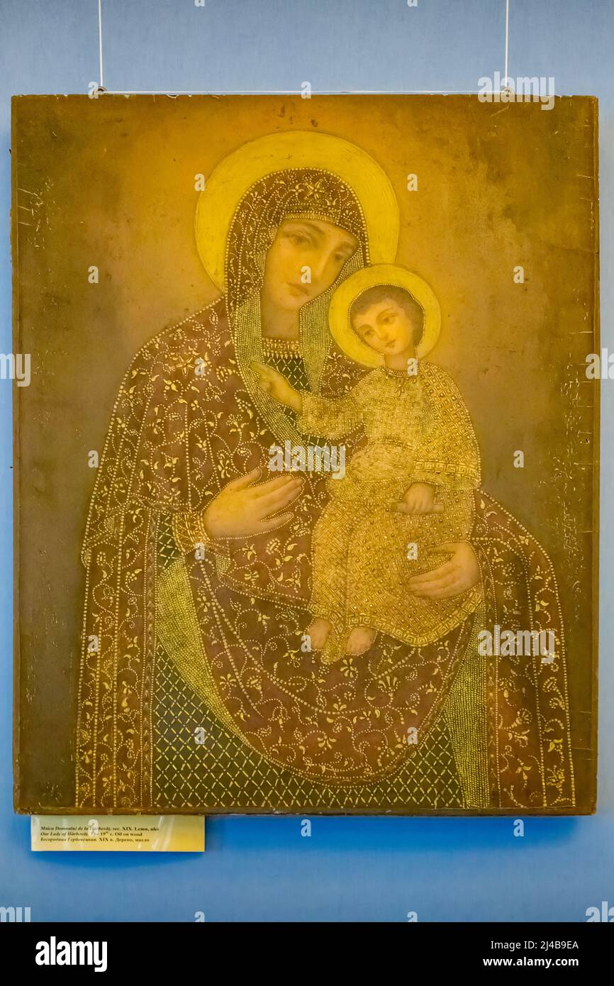 19th century Christian Icon in the National History Museum in Chisinau ...
