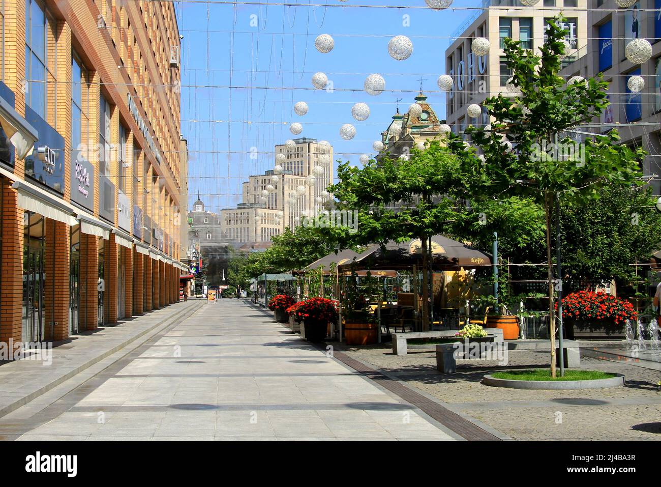 The picturesque buildings, skyscrapers in Dnipro city, spring and ...