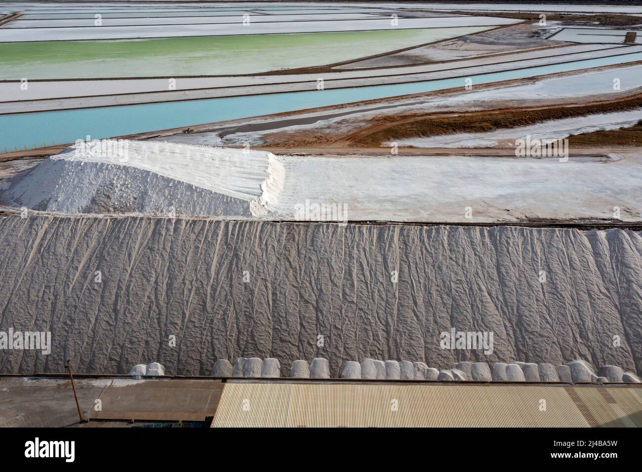 Freedom, Oklahoma - Piles of salt and evaporation ponds at Cargill's ...
